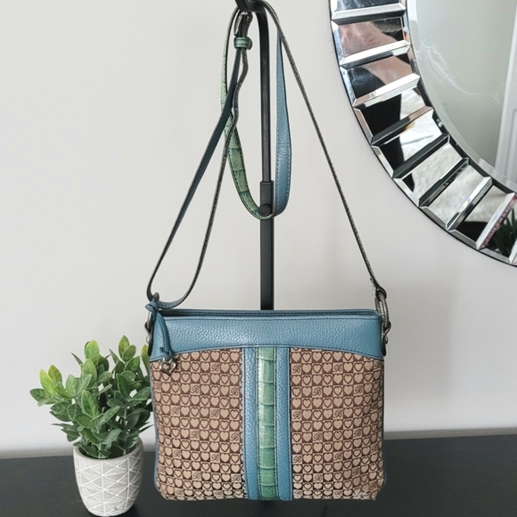 Brighton | Bags | Brighton Tan And Turquoise Crossbody Bag | Poshmark